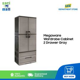 (LCC) Megaware Wardrobe Cabinet 2 Drawer Gray MG-186 2D DG - 4262817