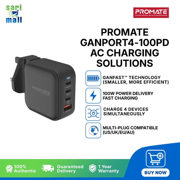 Promate TRIPLUG-PD35 -AC Wireless Solutions